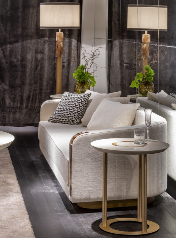 Tables and console tables - Saturno side table in wood with ivory gloss ...