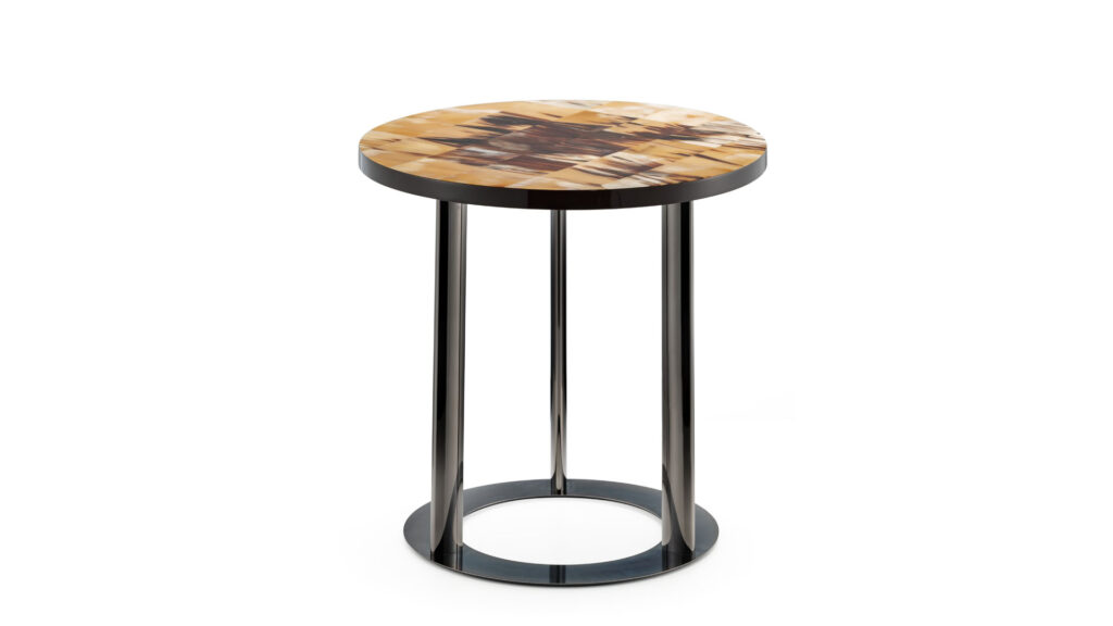 Tables and console tables - Talete side table in horn and gunmetal ...