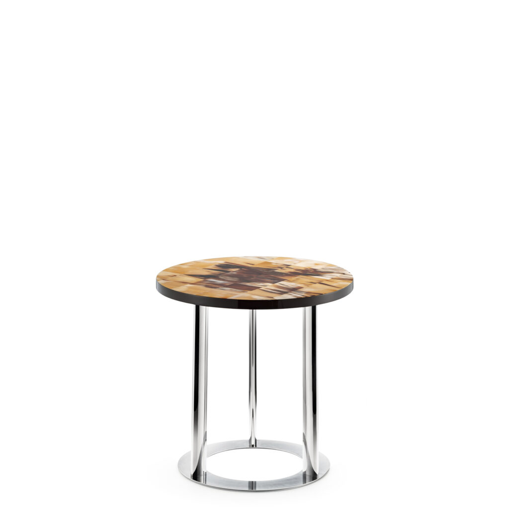 Tables and console tables - Talete side table in horn and chromed brass ...