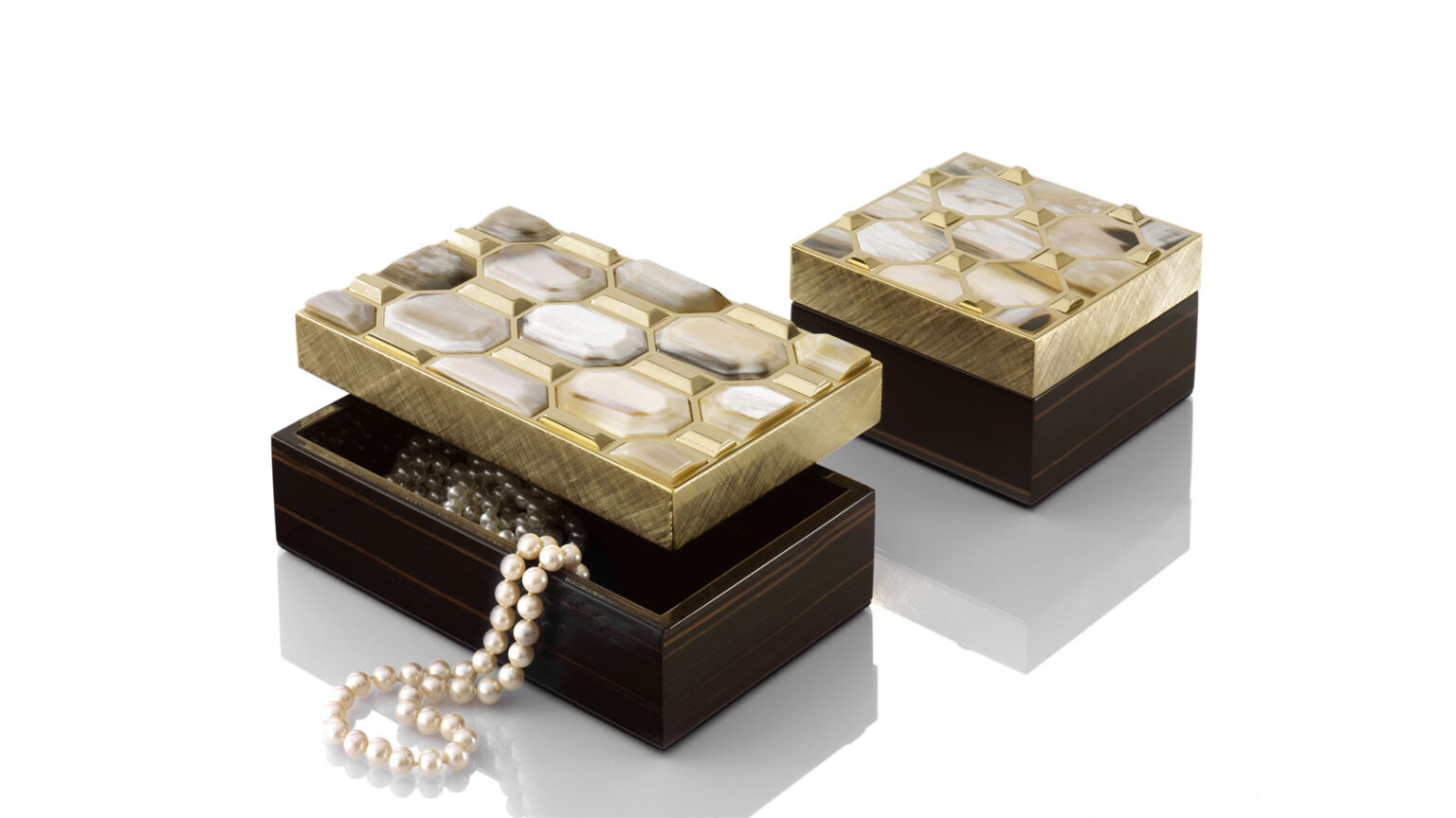 Picture frames and boxes - Fedora box in horn and handegraved 24k gold ...