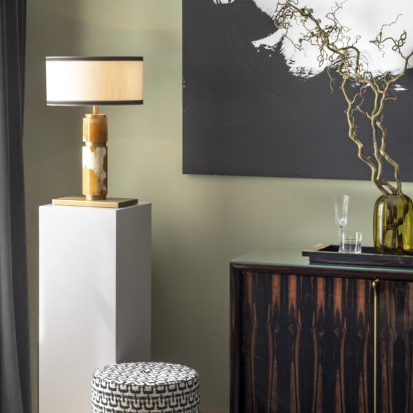 Lamps - Babel table and floor lamp in horn and satin brass - Arcahorn