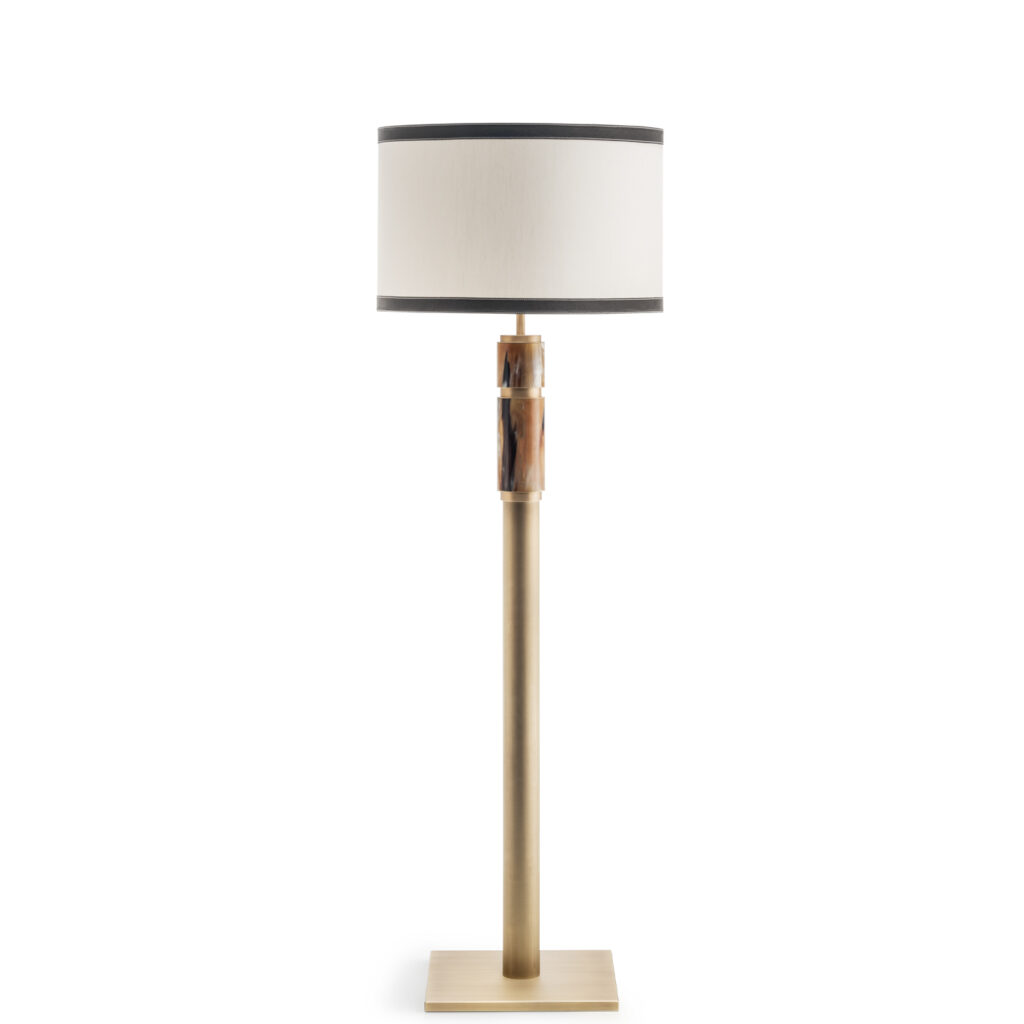 Lamps - Babel table and floor lamp in horn and satin brass - Arcahorn