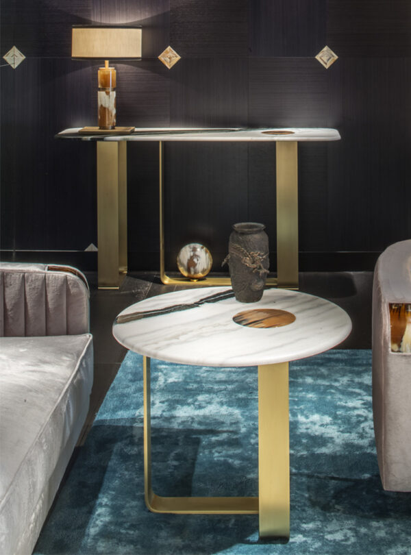 Tables and console tables - Apollo side table in Dalmata marble and ...