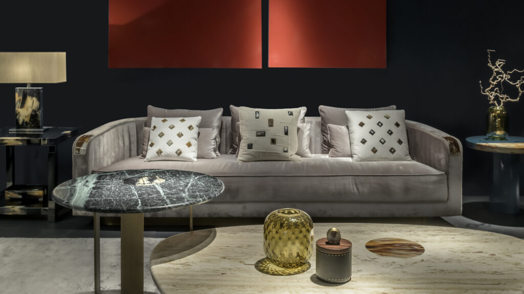 Sofas and seats - Rea sofa in Splendido velvet with horn armrests - Arcahorn