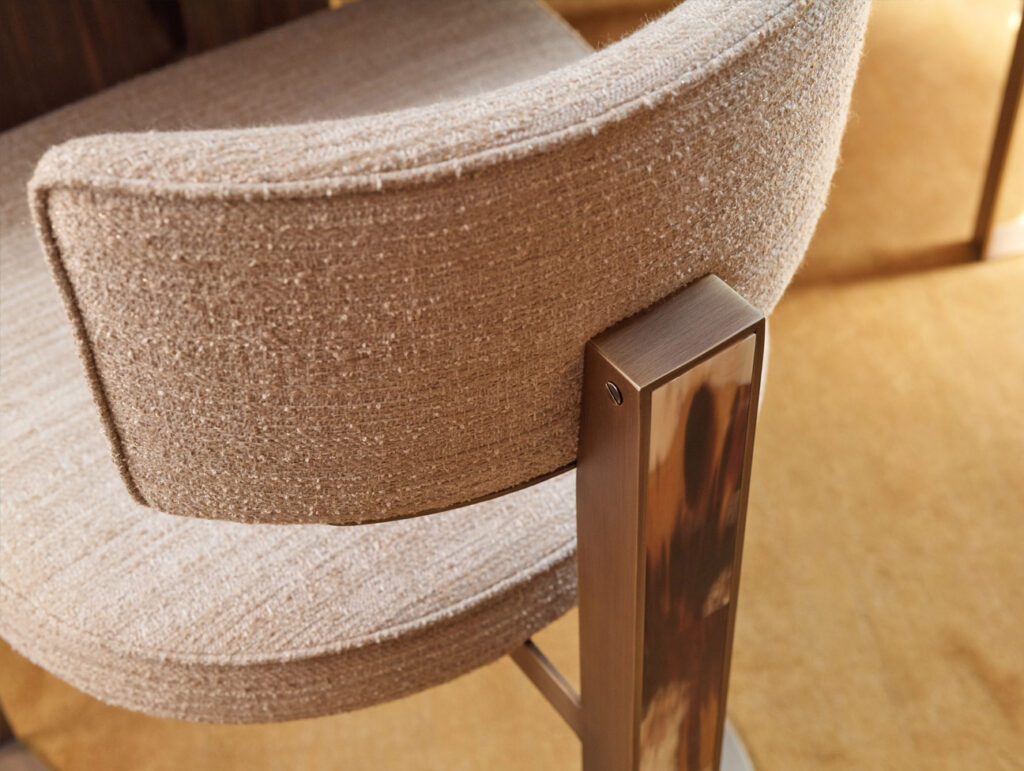 Sofas and seats - Sveva chair in Samsara fabric with horn inlays mod ...