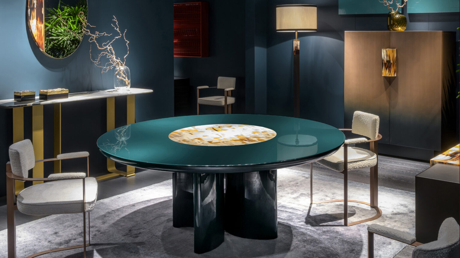 Tables and console tables - Tecla dining table in horn and wood - Arcahorn